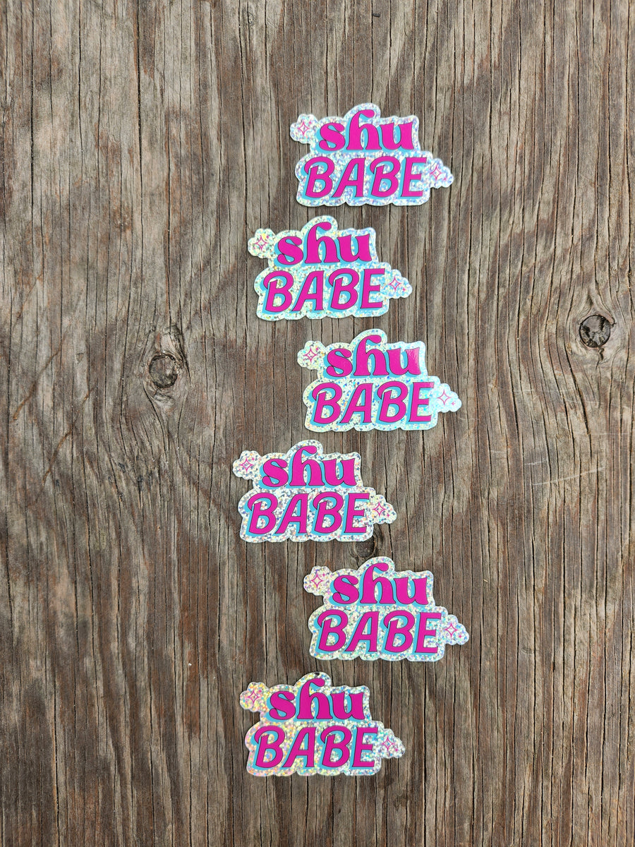 SHU BABE *sparkle* Die Cut Sticker – Lake + Life Apparel